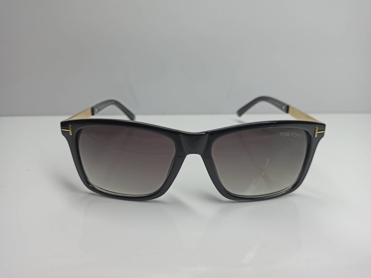 Tom Ford – SG90 – Rectangular – Black/Gold – Metal/Acetate – Sunglass – CHECKOUT