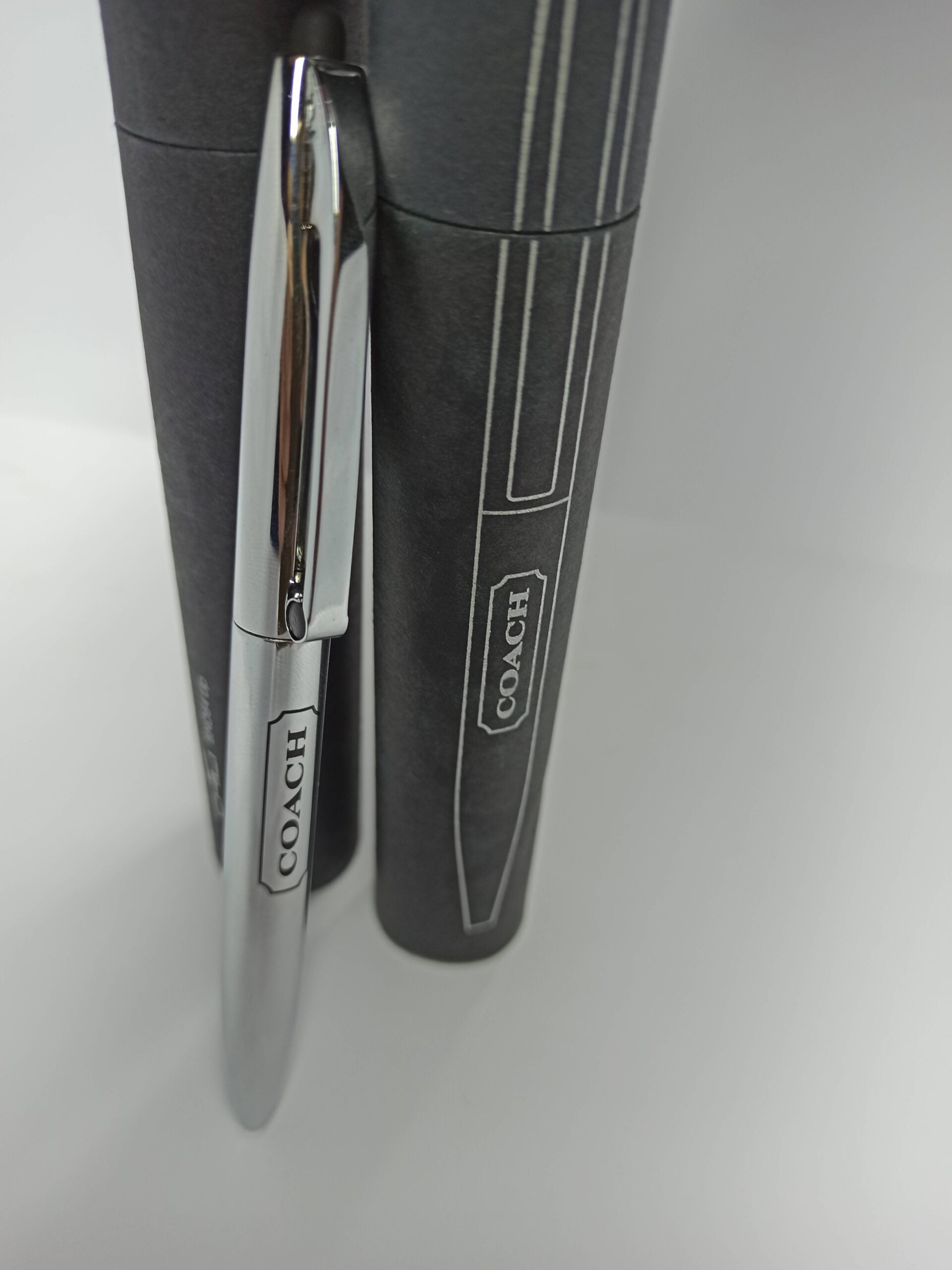 Coach - Luxury Pen - Stylus on Top - Brand Box - Black Ink - Metal Bod