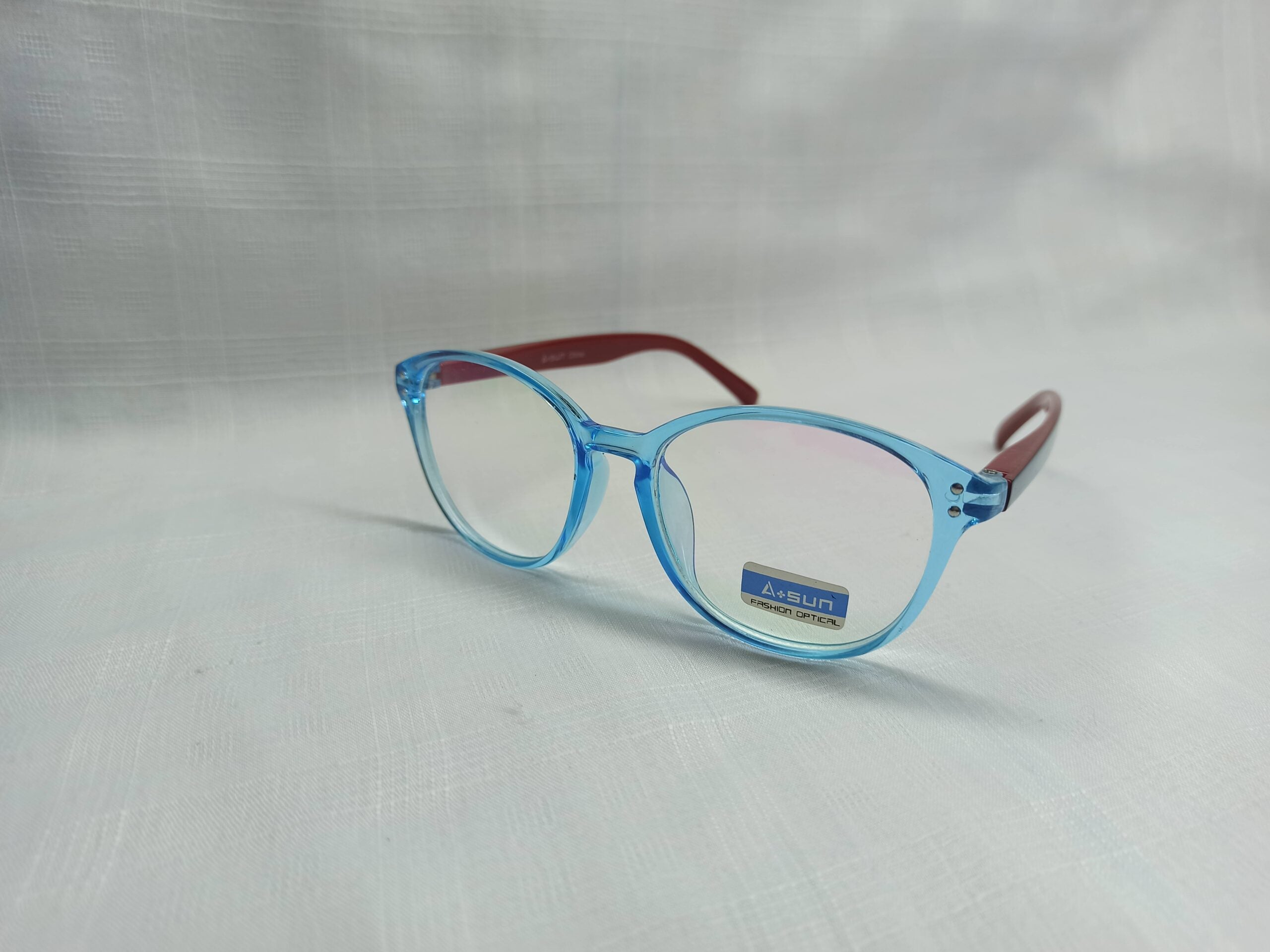 Asun - EF68 - Red/Blue - Acetate - Women - Eyewear